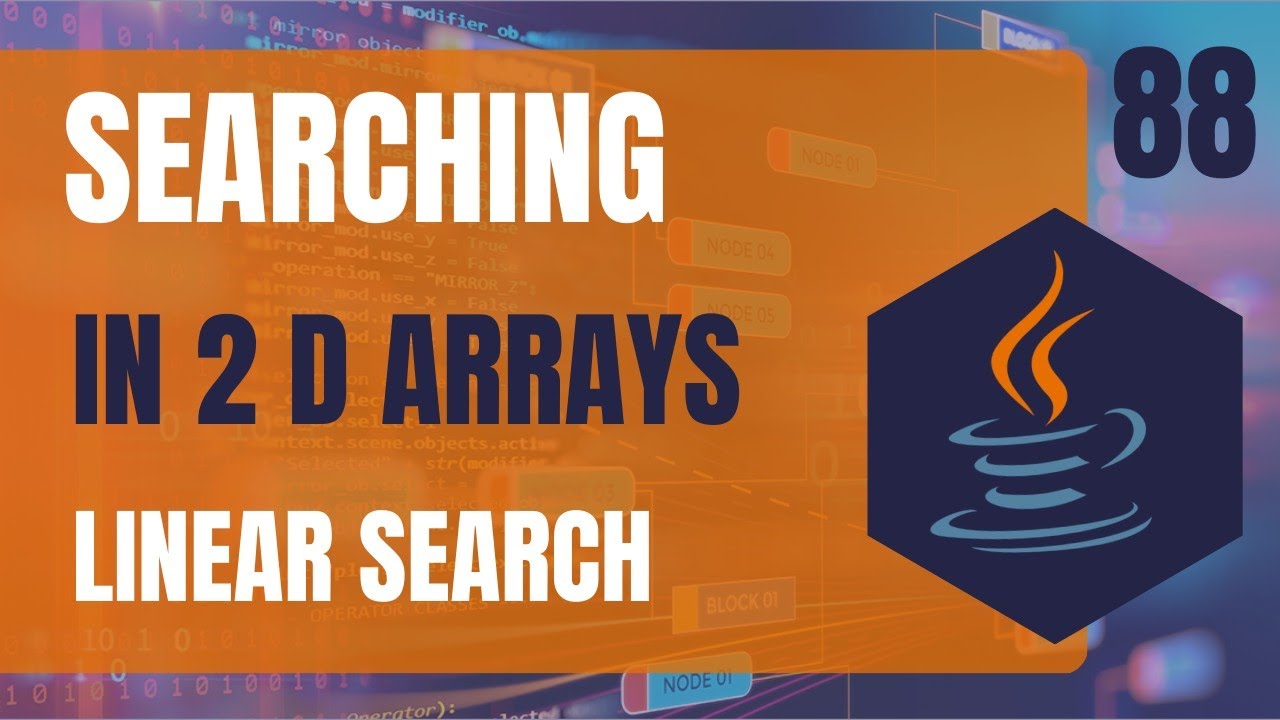 Java Dsa 88 Searching In 2d Array Linear Search In 2d Arrays Youtube