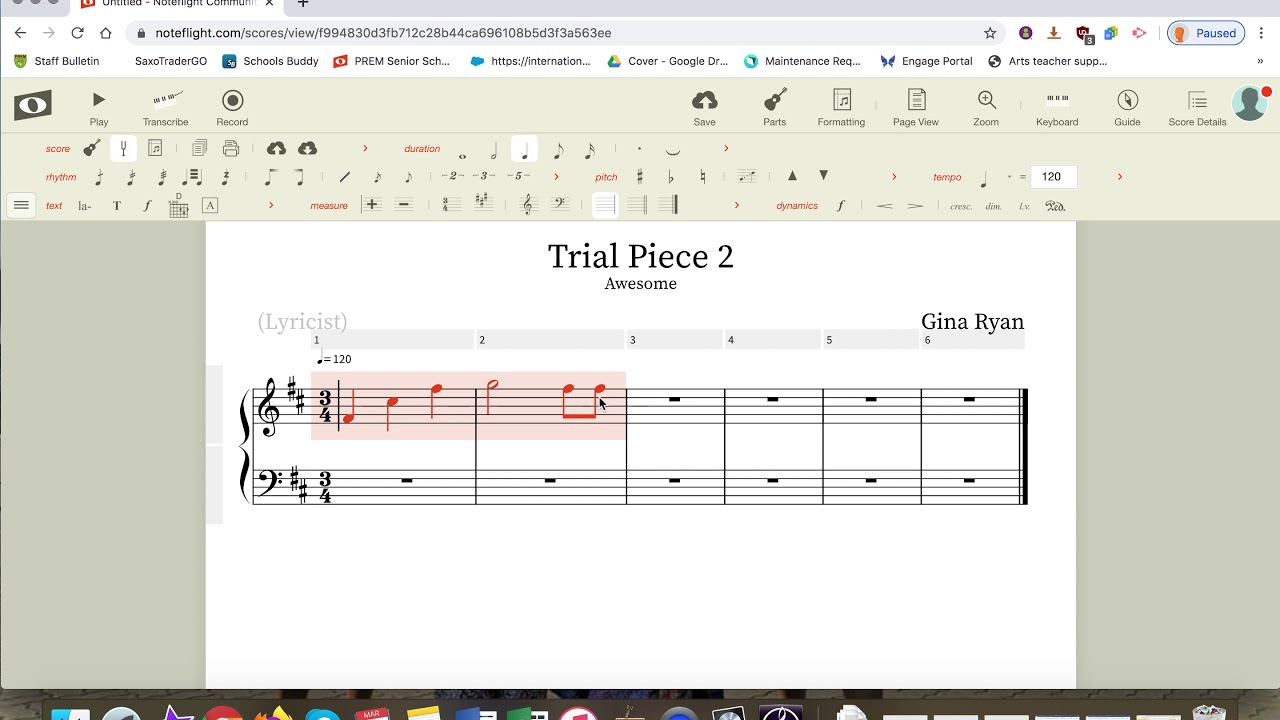 Noteflight 4 Parts Instruments Play Back Youtube