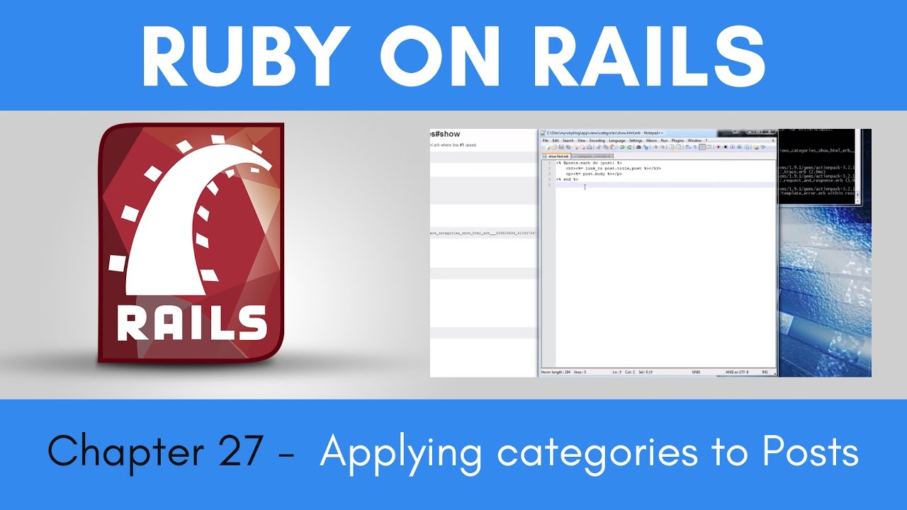 Learn Ruby On Rails From Scratch Chapter 27 Applying Categories To