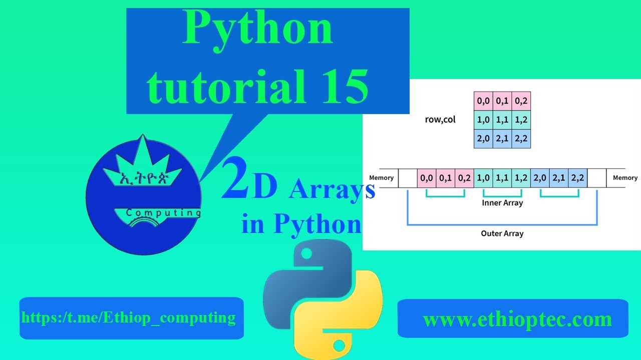 Python Tutorial 15 2d Array Array In Python Youtube