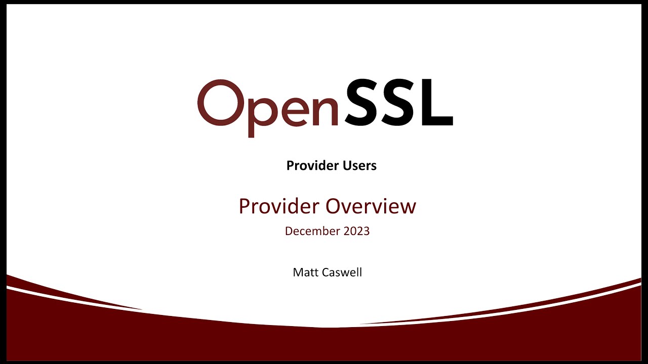 Openssl Providers Overview Youtube