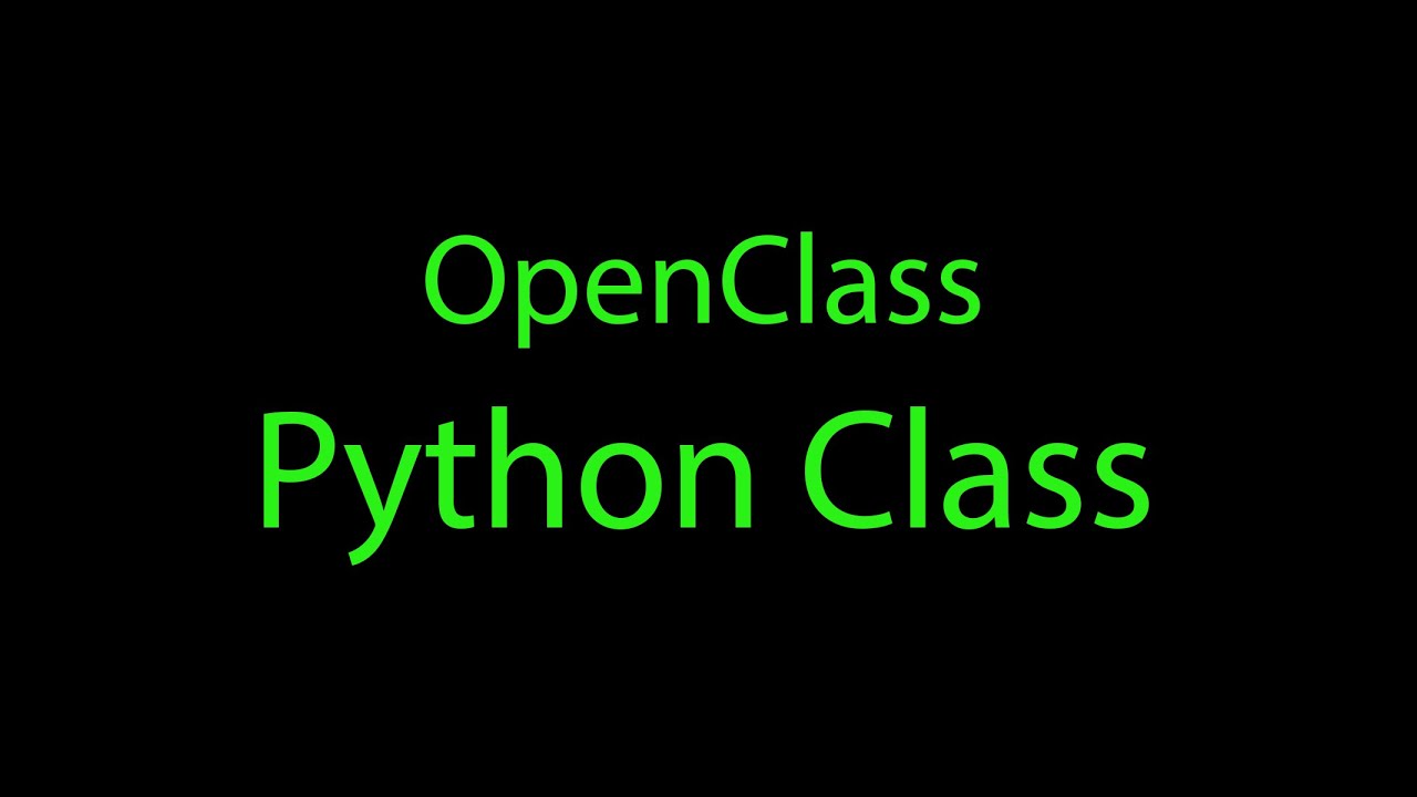 Python Class Youtube