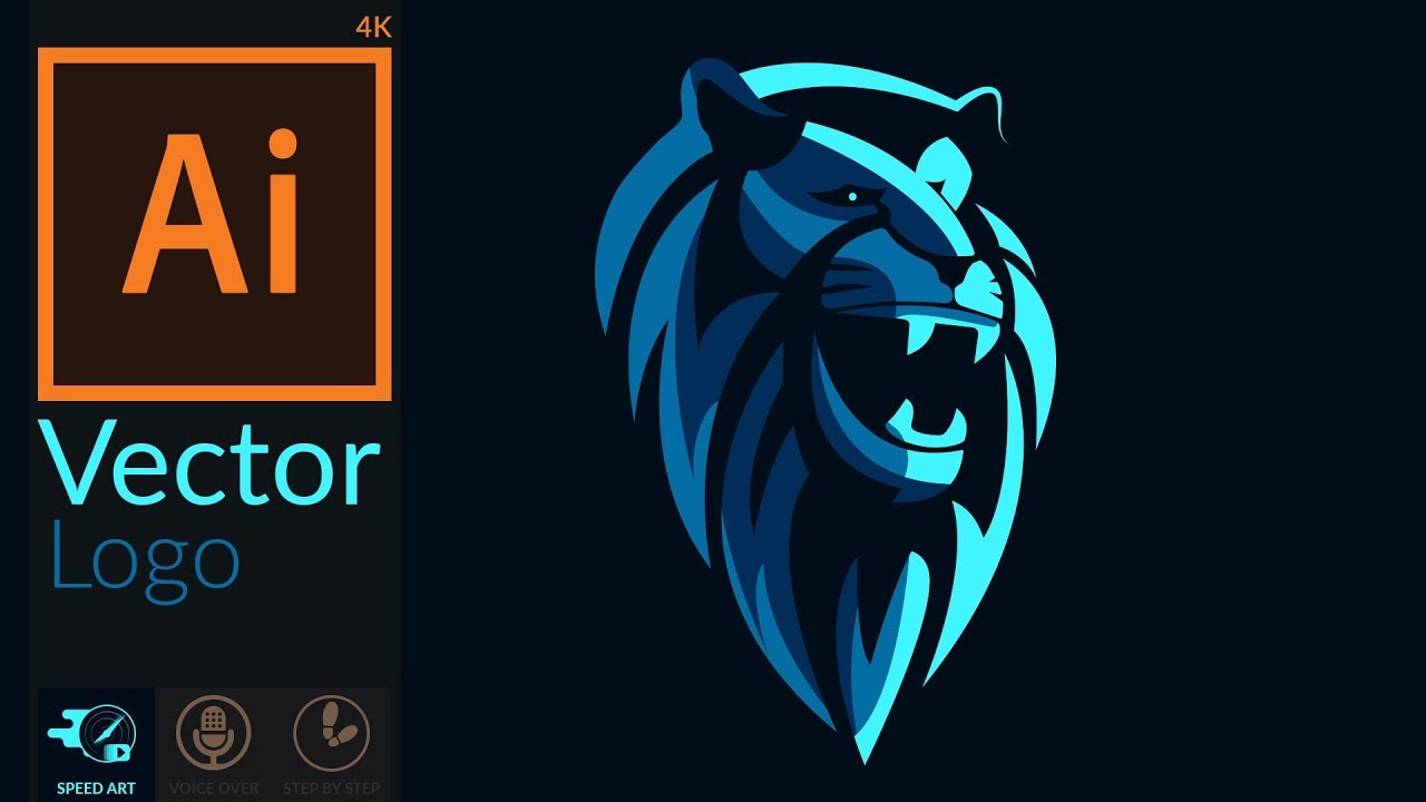Making Cool Lion Face Mascot Logo In Adobe Illustrator Youtube