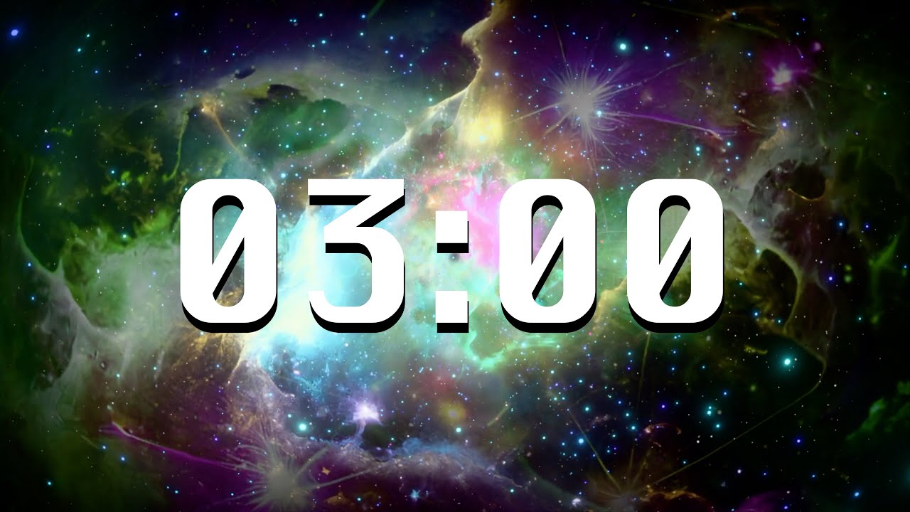 3 Minute Countdown Timer With Alarm And Deep Space Ambient Music Youtube