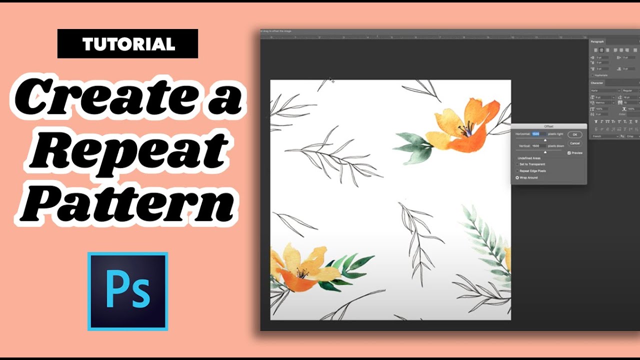 How To Create A Repeat Pattern In Photoshop Youtube