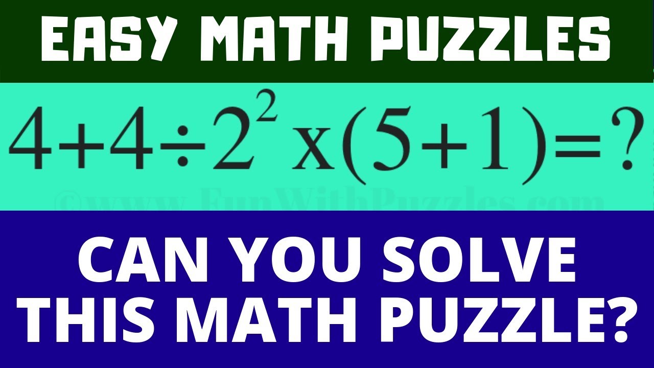 5 Easy Math Puzzles To Test Your Mathematical Skills Youtube