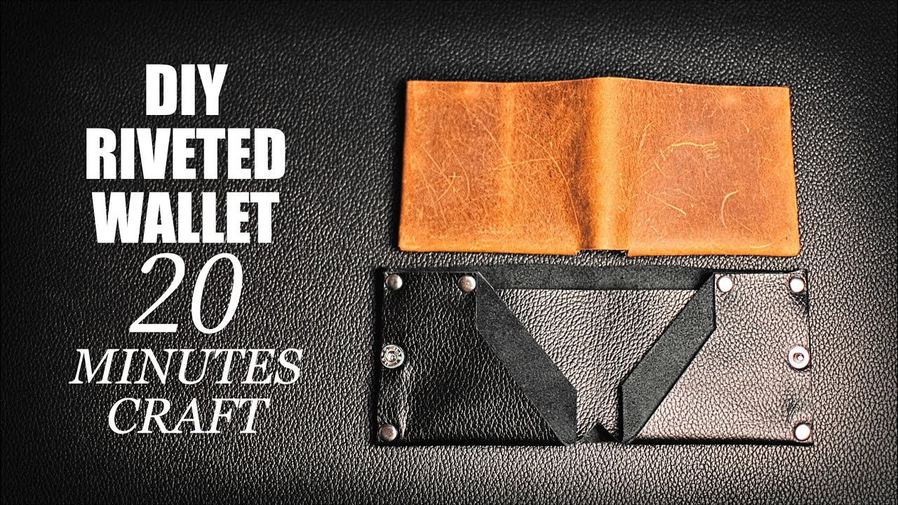 How To Make A Leather Riveted Wallet With Pattern And Tutorial Youtube