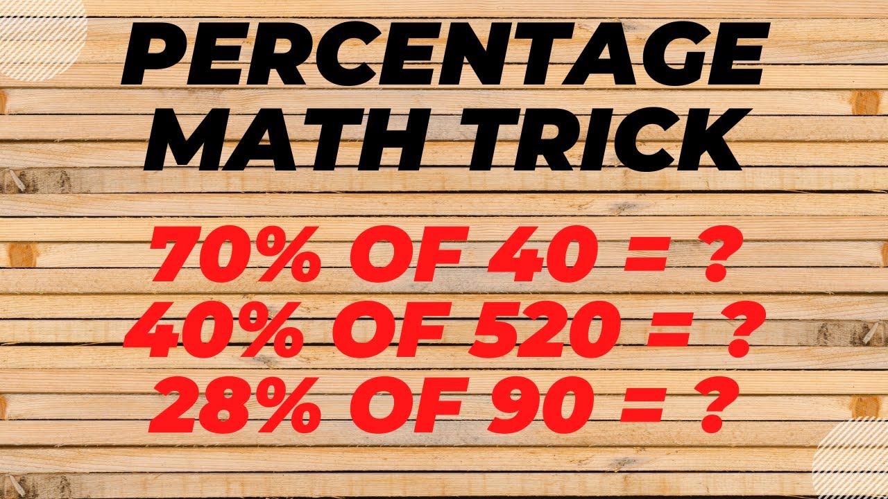 Percentage Math Trick You Should Know Youtube