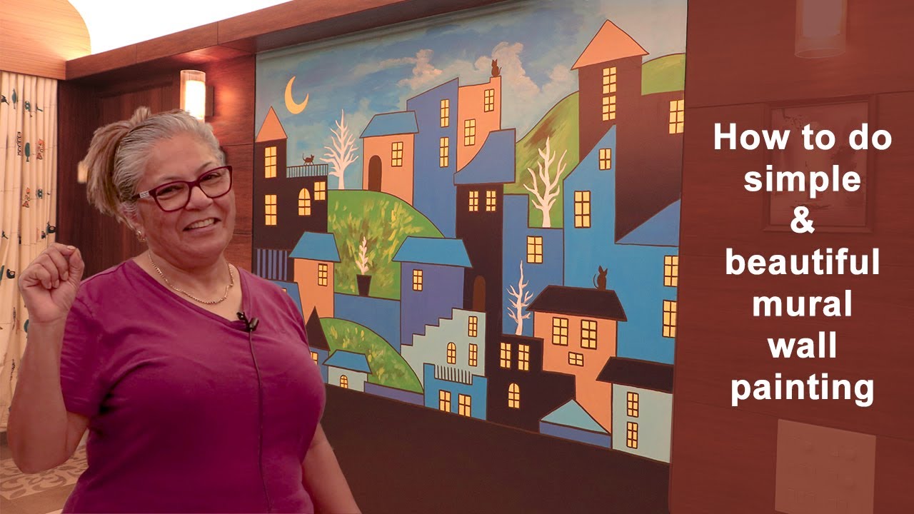 Mural Painting How To Make Simple Mural Wall Painting Design Tutorial