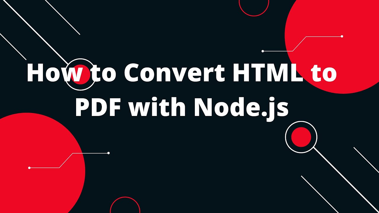 How To Convert Html To Pdf With Node Js Youtube