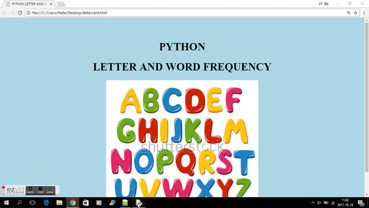 Python Letter And Word Frequency Youtube
