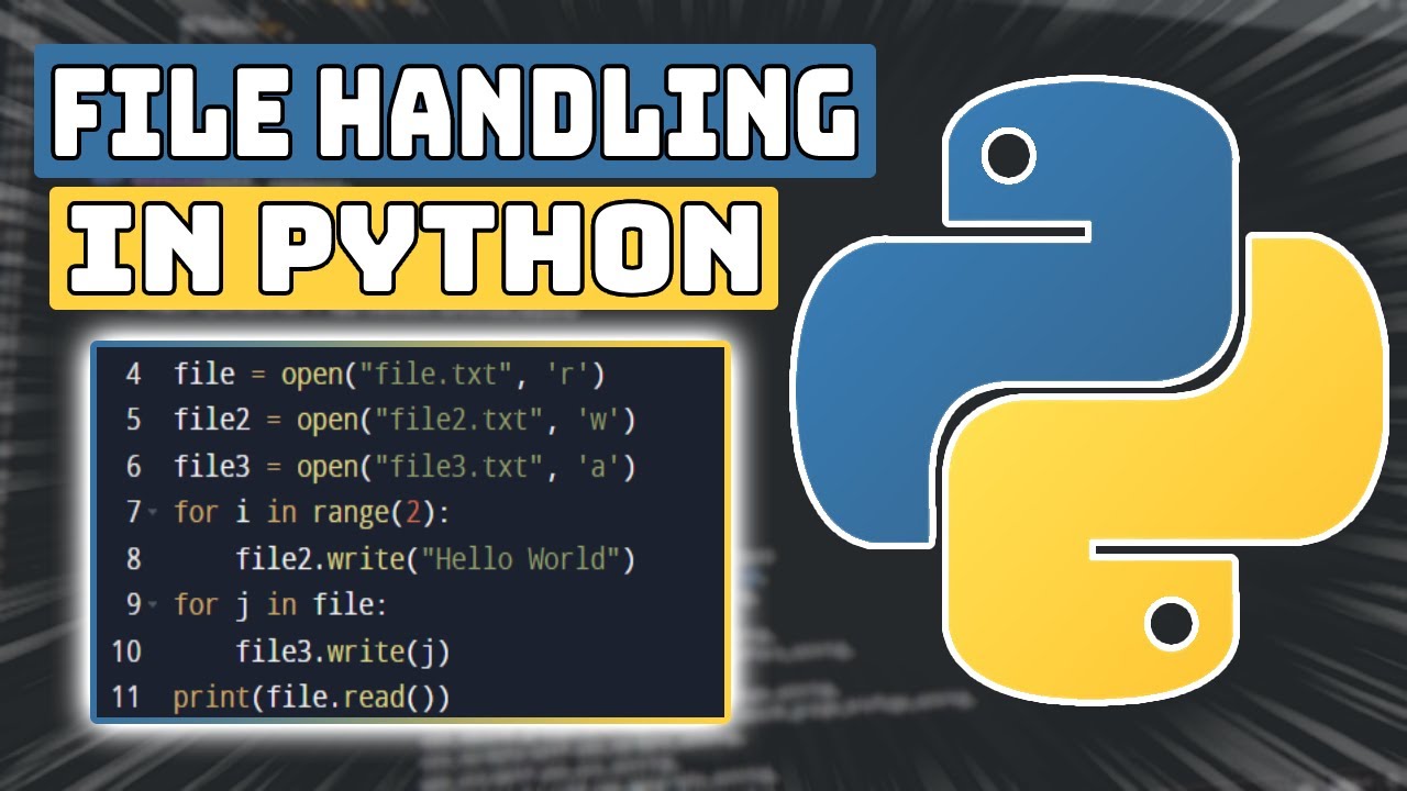 File Handling In Python Python Tutorial For Beginners Youtube