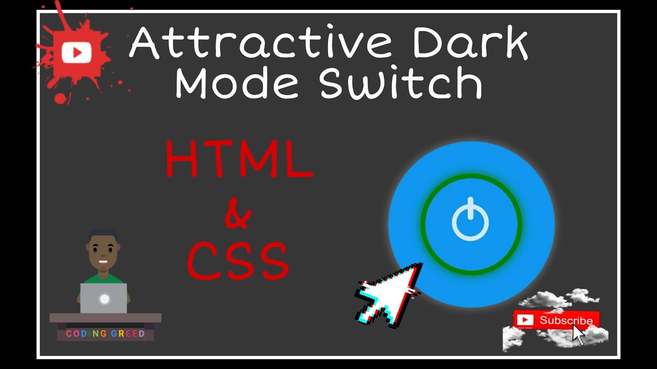Making Attractive Dark Mode Switch With Html Css Youtube