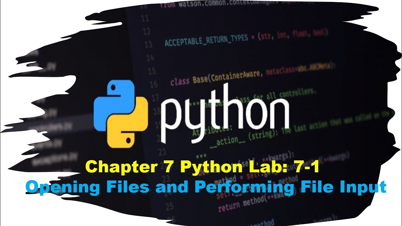 Principles Of Programming Chapter 7 Python Lab 7 1 Opening Files And