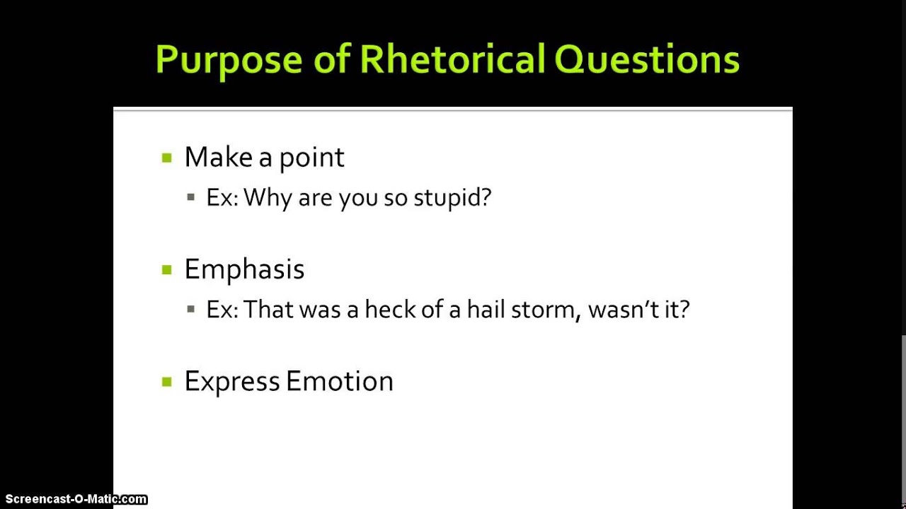 Rhetorical Questions Youtube