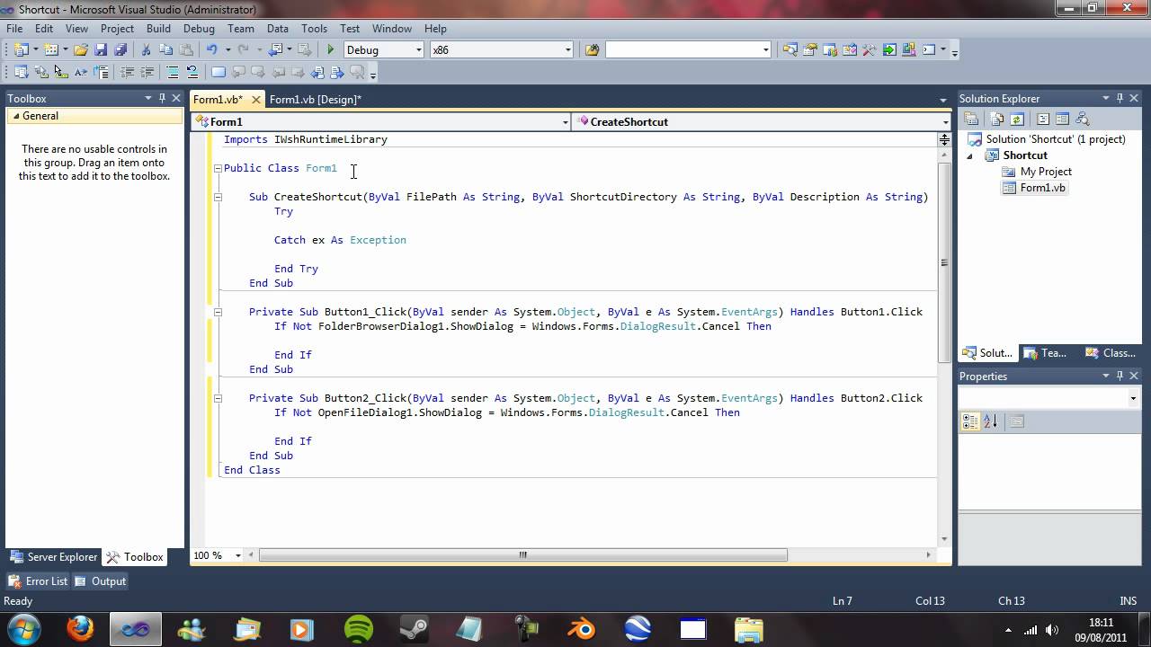 Visual Basic Create Shortcut Youtube