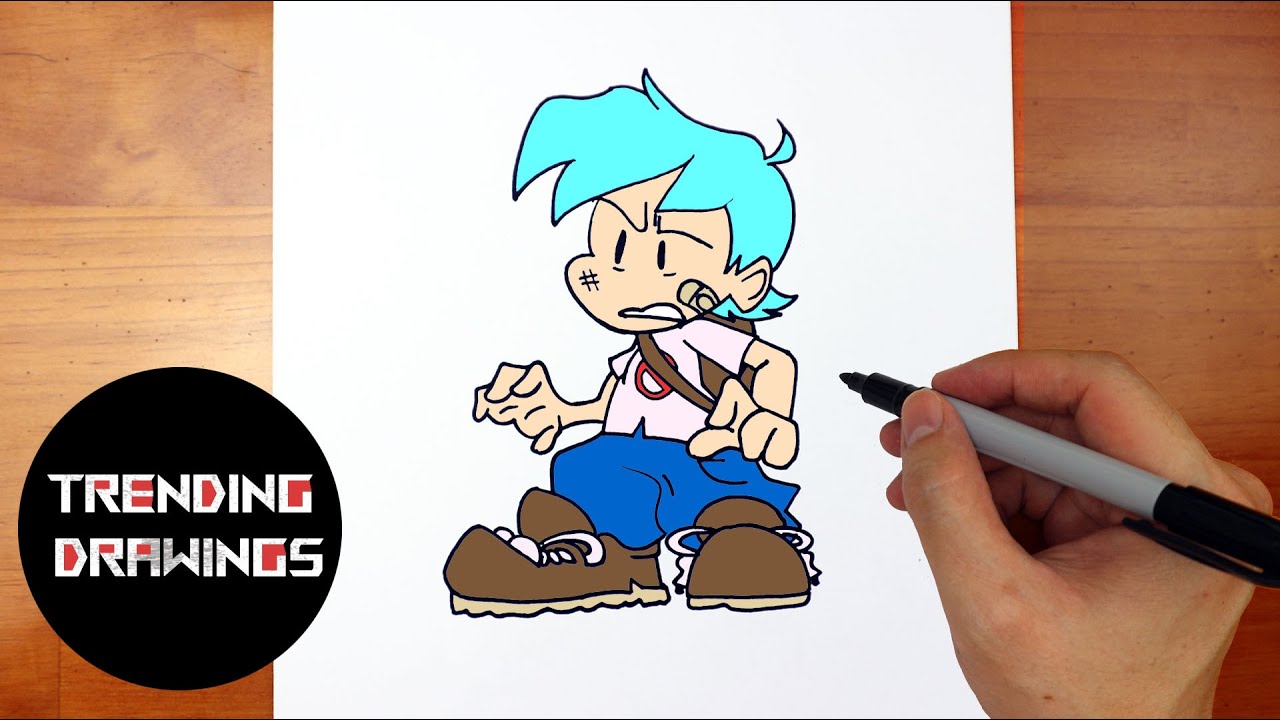 How To Draw Fnf Mod Character Dust Til Dawn Bf Easy Step By Step Youtube