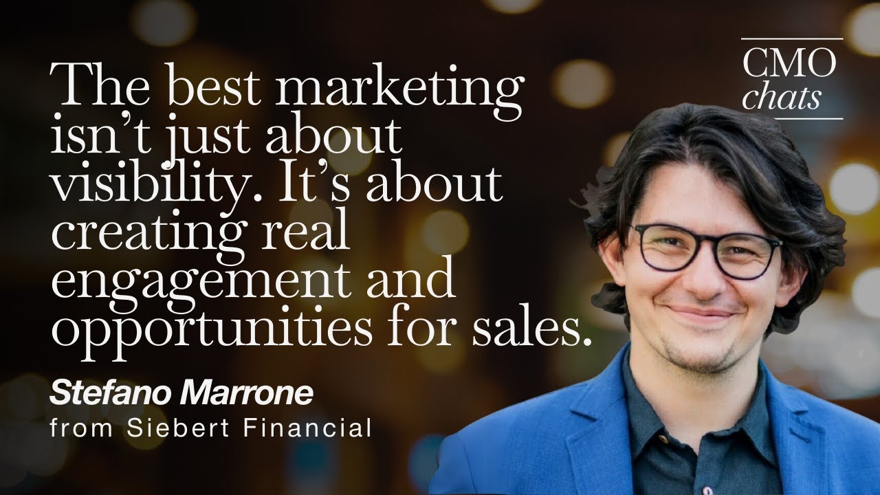 Cmo Chats Stefano Marrone At Siebert Financial Youtube