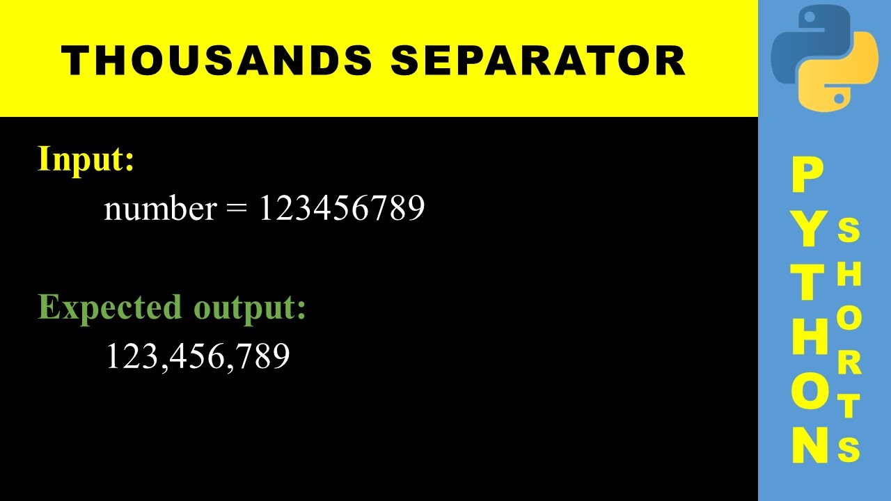 Thousands Separator Python Shorts Youtube
