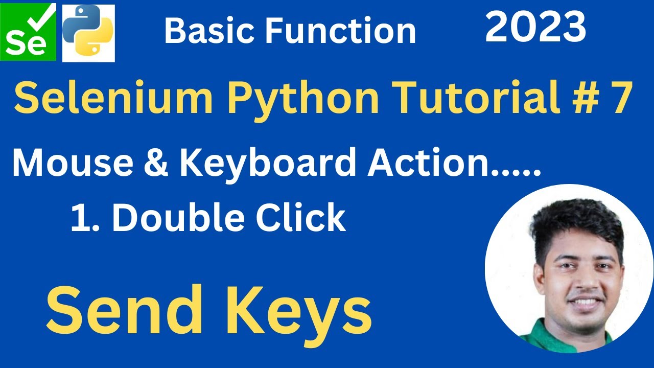 Selenium Python Basic Function Tutorial 7 How To Do Double Click By