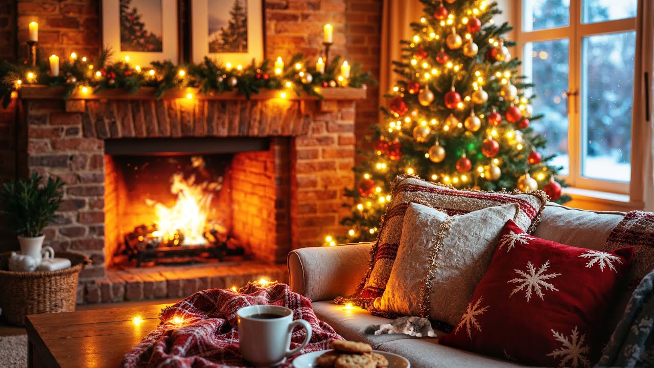Instrumental Christmas Piano рџћ Cozy Fireplace Ambience рџћ Relaxing