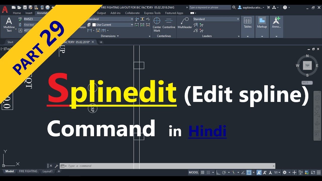 Autocad 2019 Tutorial Part 29 Splinedit Edit Spline Command In