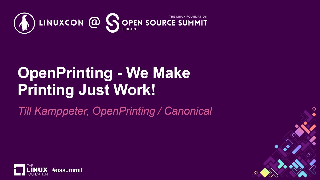 Openprinting We Make Printing Just Work Till Kamppeter