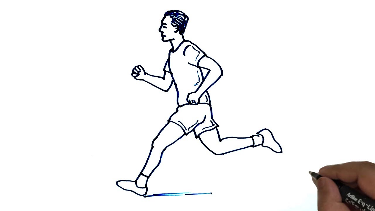 How To Draw A Running Man Easy Youtube