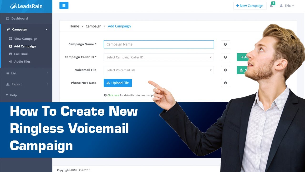 How To Create A New Ringless Voicemail Campaign Leadsrain Youtube