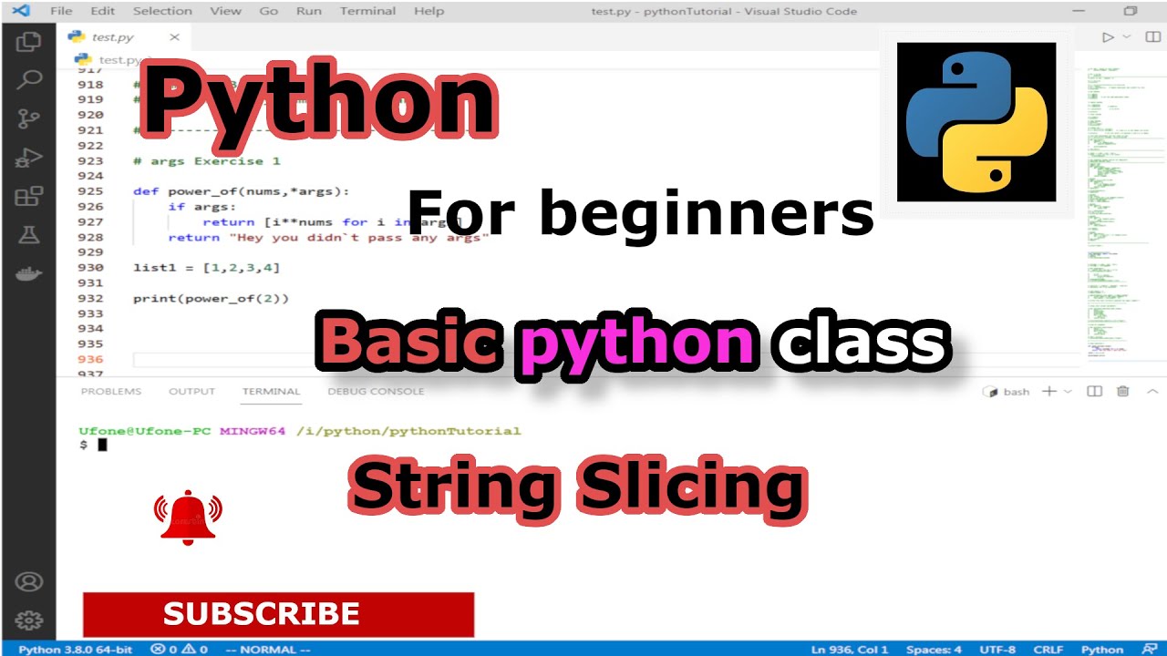 Python String Slicing Basic Tutorial Beginners Youtube