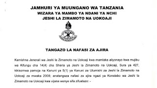 Ajira Mpya Jeshi La Zimamoto 2025 2026 Tangazo La Nafasi Za Kazi ...