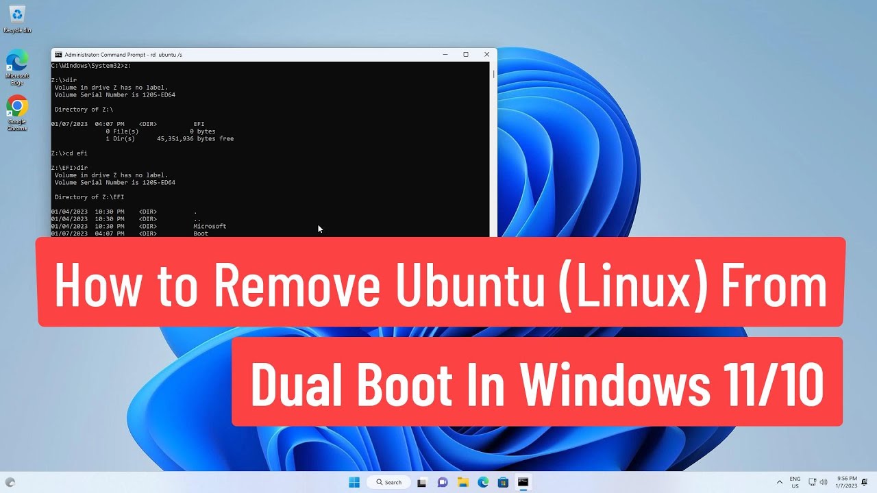How To Remove Ubuntu Linux From Dual Boot In Windows 11 10 Youtube