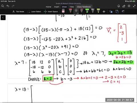 Multiple Eigenvalue Solutions Part I Youtube