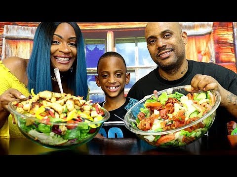 Big Salad Mukbang Challenge Youtube