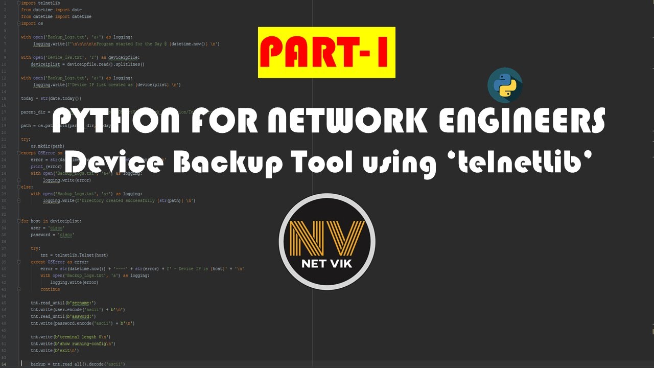 Device Backup Tool Using Telnetlib Part1 Python For Network