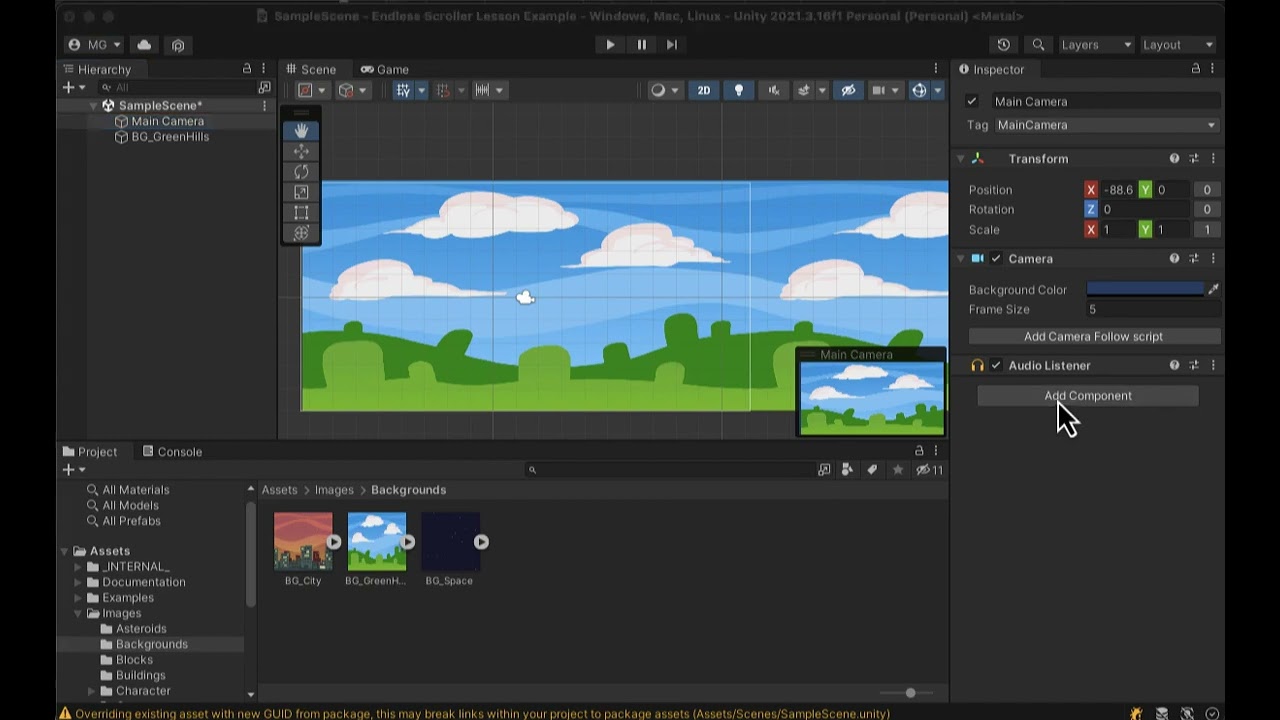 Unity Playground How To Make Scrolling Background Youtube