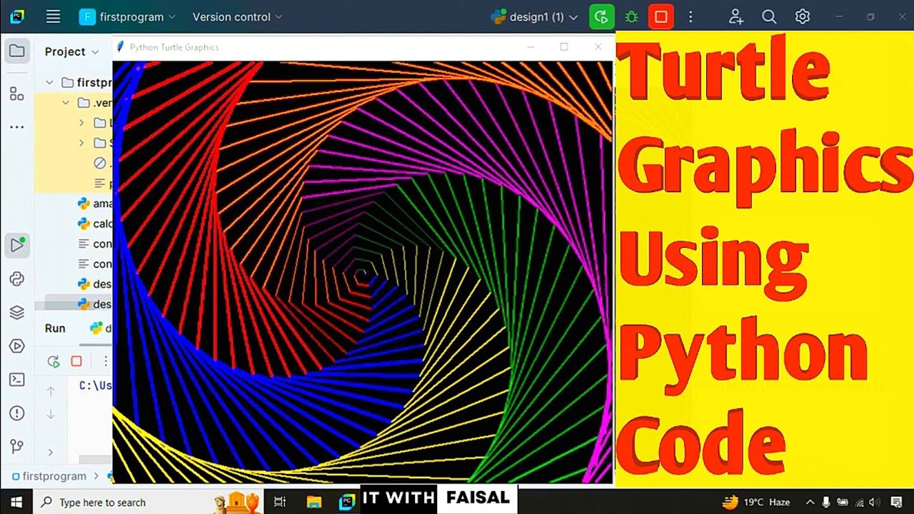 Turtle Graphics Design Using Python Code Easy Drawing Art For