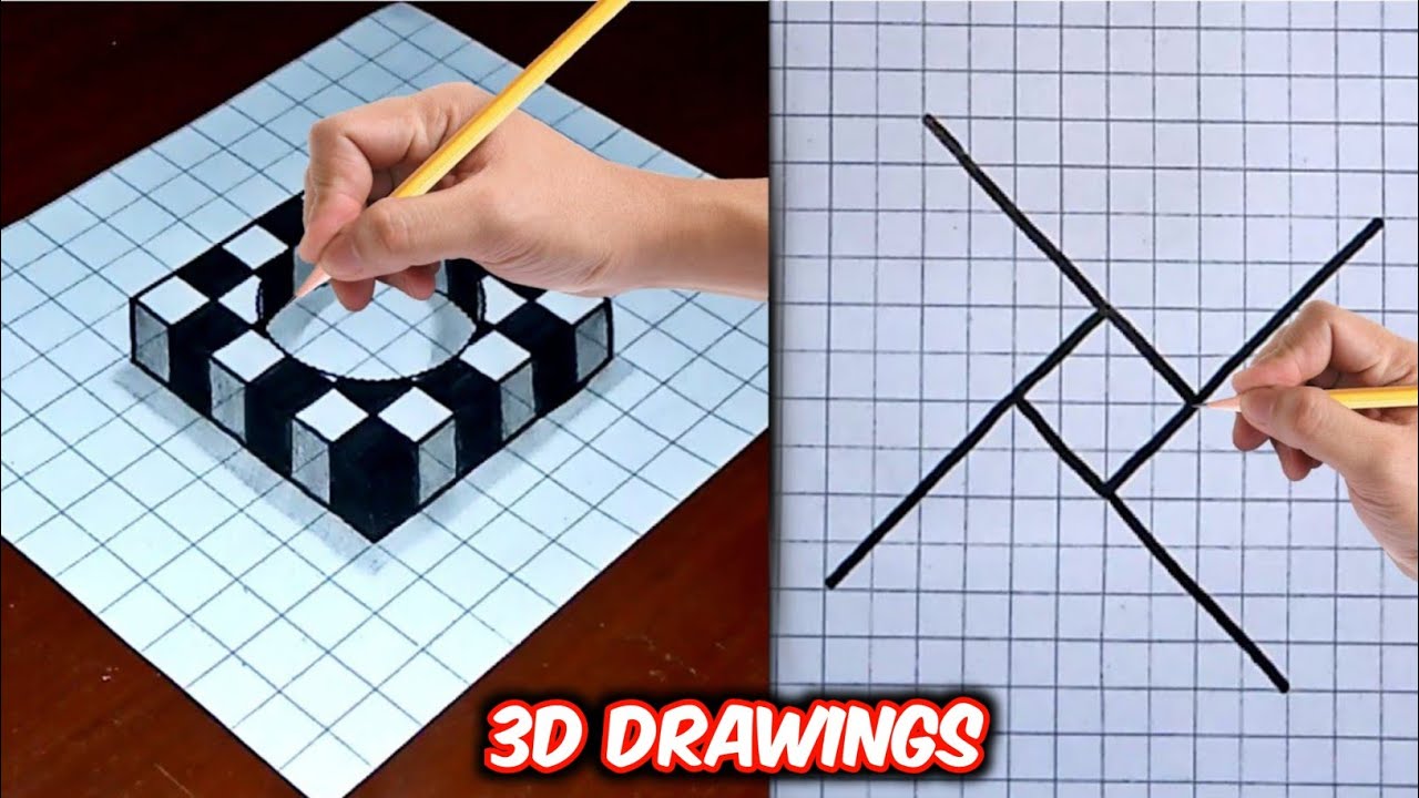 Easy Illusions To Draw On Paper How To Draw 3d Stairs Optical Illusion