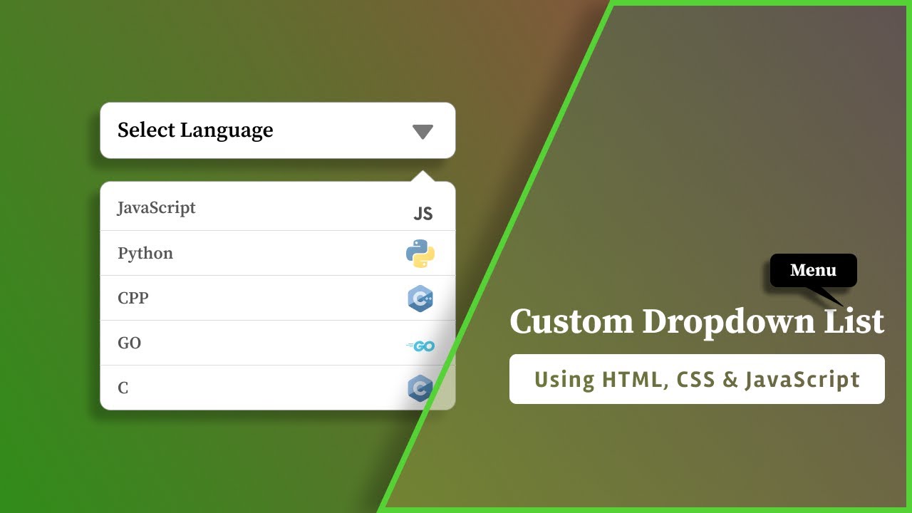 Custom Dropdown List Using Html Css And Javascript Custom Dropdown