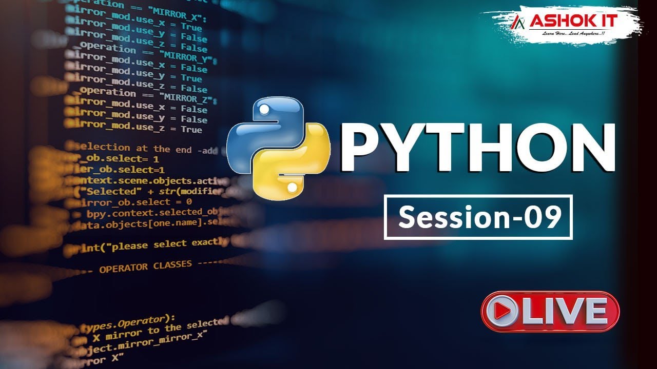 Python Session 09 Ashok It Youtube