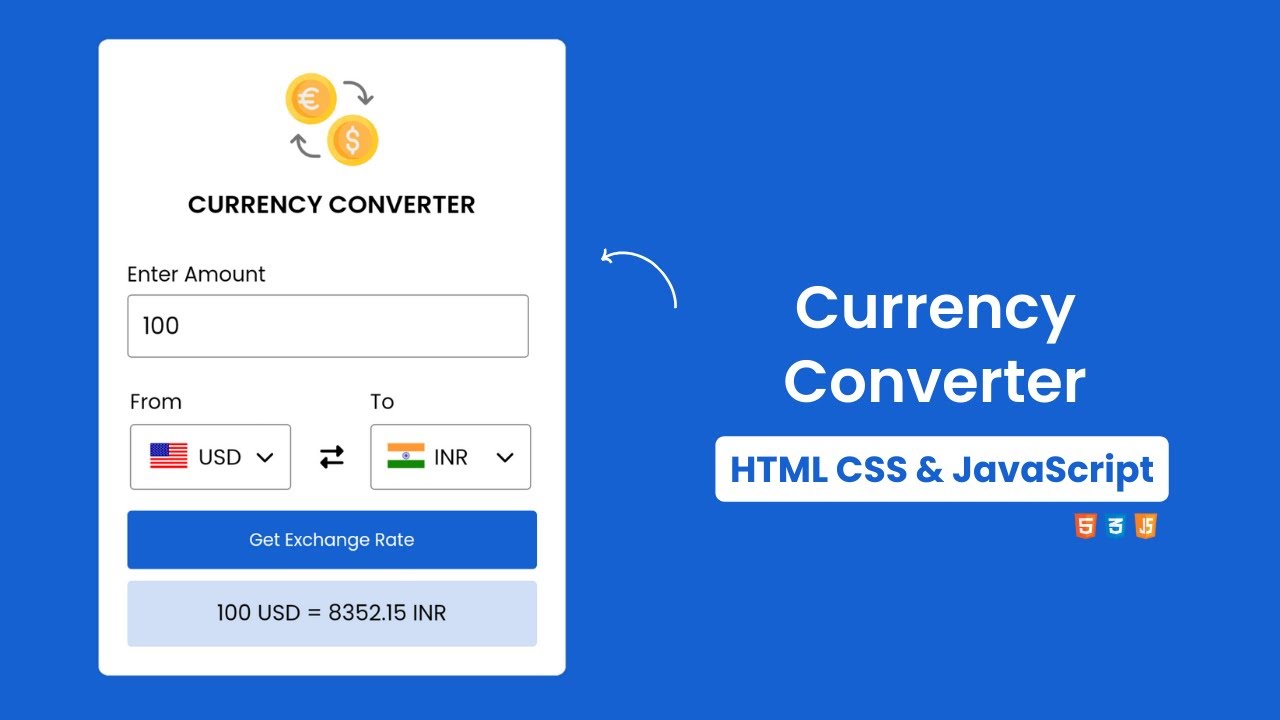 Currency Converter Using Html Css Javascript Currency Converter