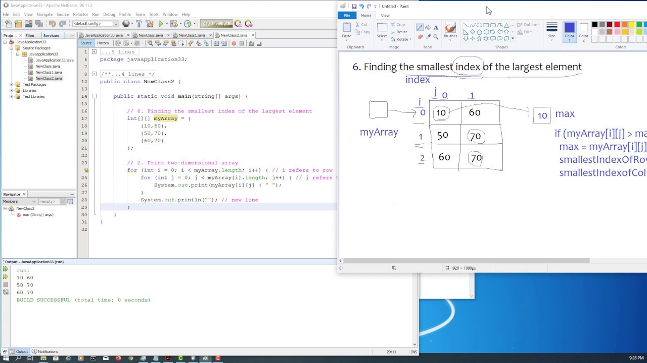 Java Tutorial 36 Processing Two Dimensional Arrays 3 3 Youtube