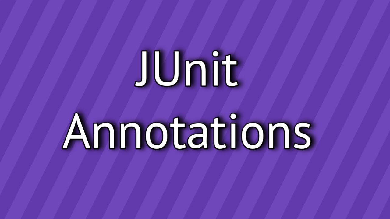 Junit Annotations Youtube