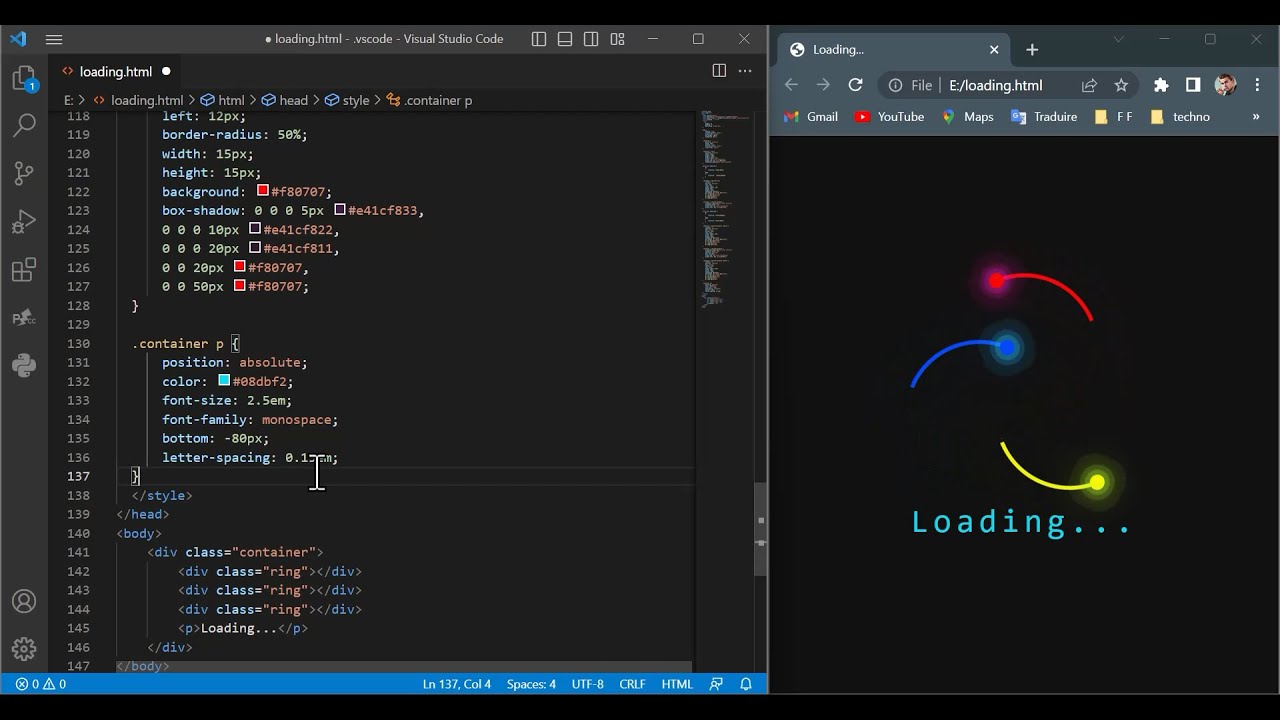 Created A Loading Through Html Css Youtube