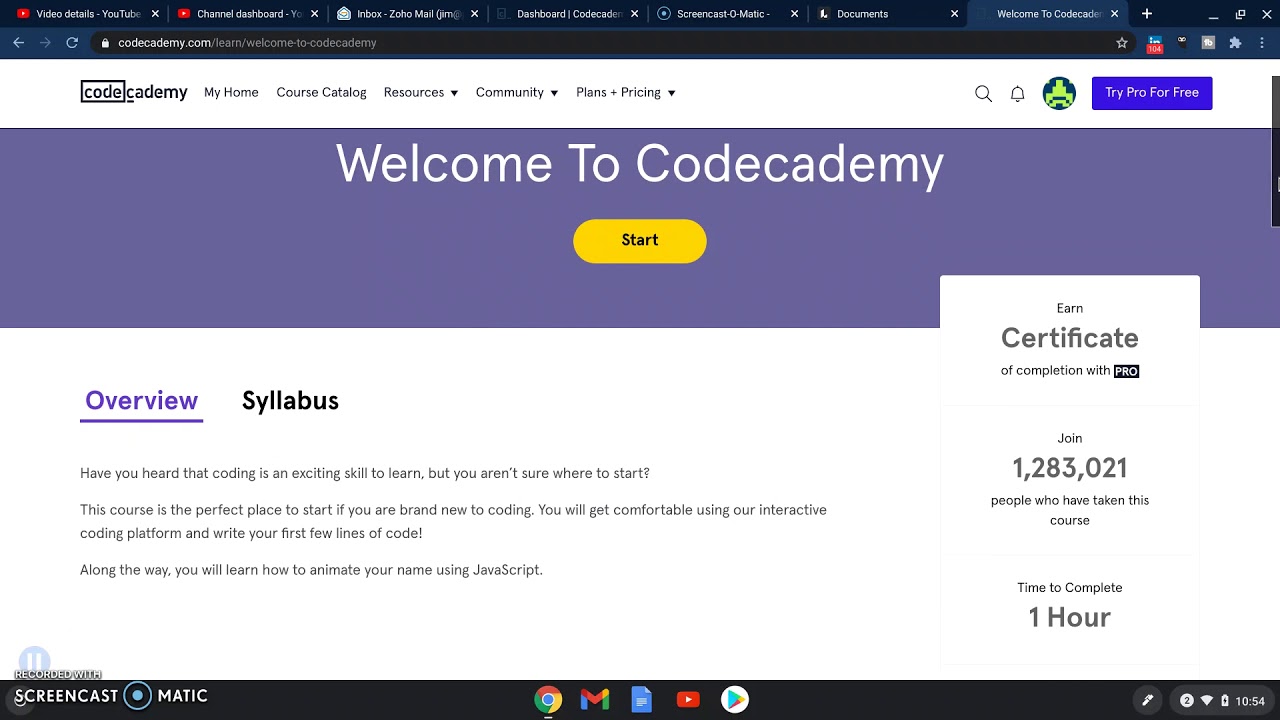 Codecademy Basics Intro Youtube