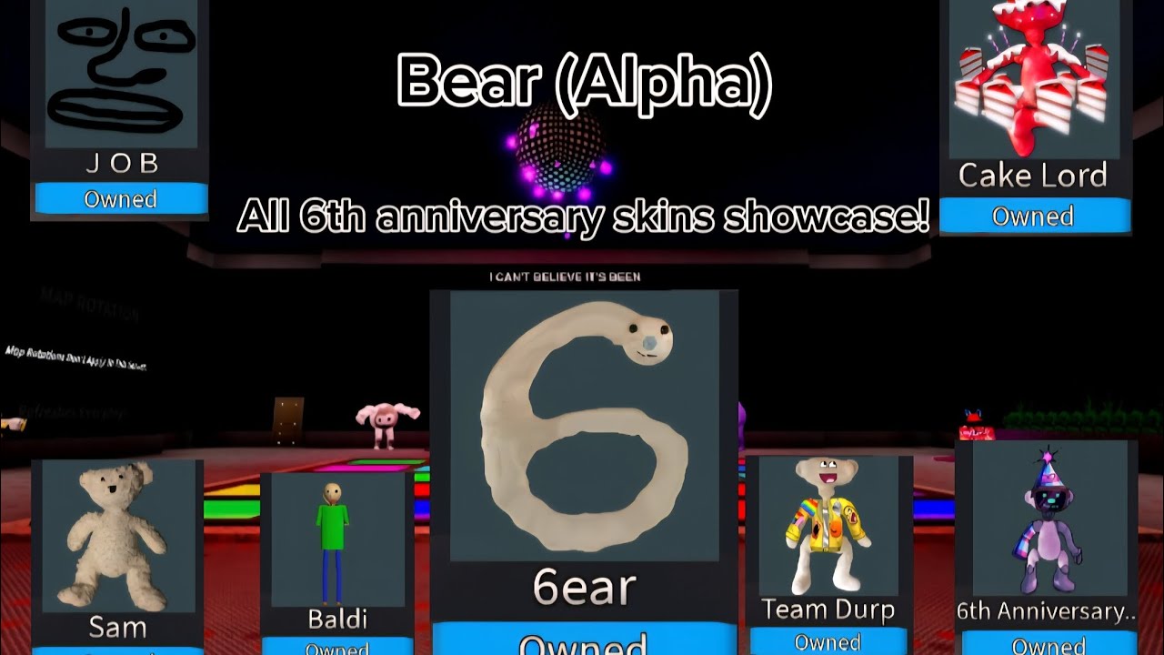 Roblox Bear Alpha All 6th Anniversary Skins Showcase Youtube