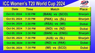 Icc Women S T20 World Cup 2024 Schedule Time Table Womens T20 World Cup ...