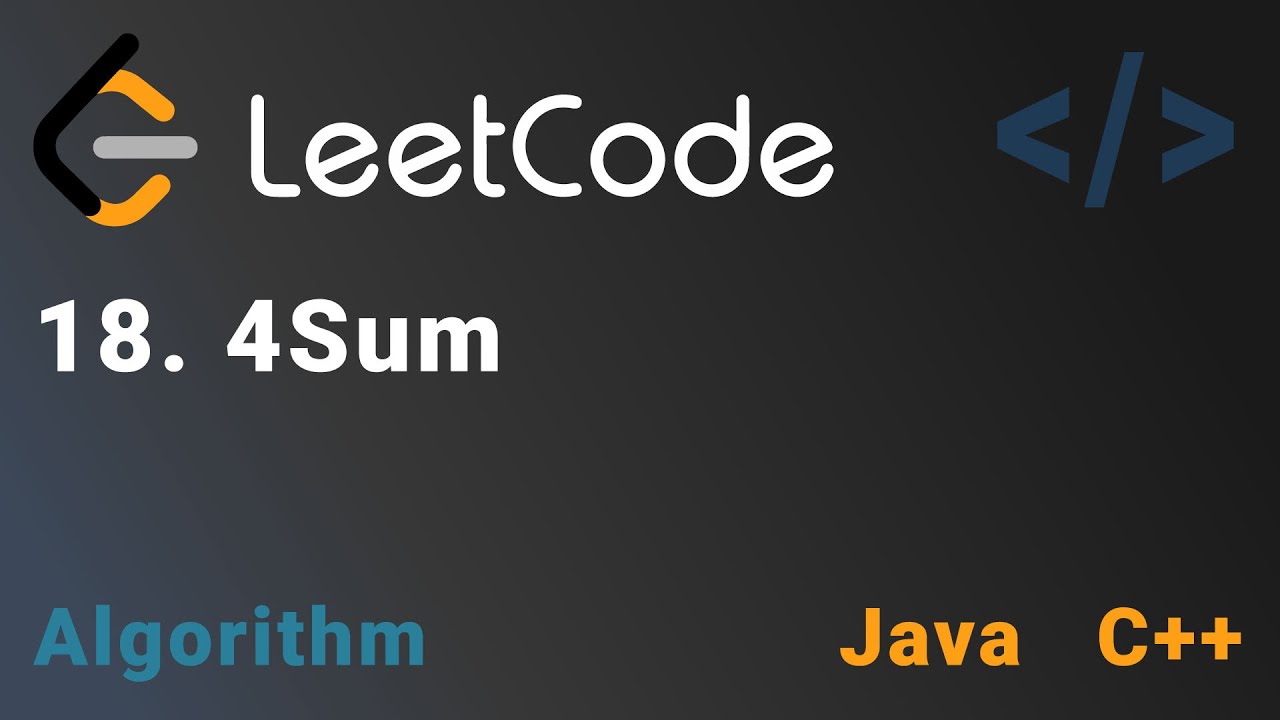 18 4sum Leetcode Java C Medium Algorithm Dsa Youtube