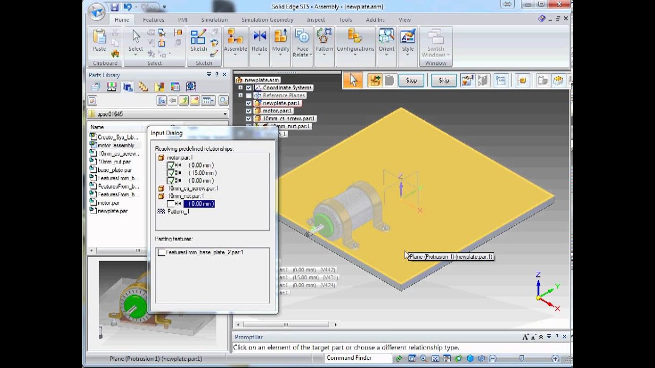 Solid Edge St5 Place Systems Library Youtube
