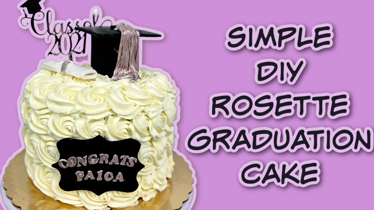Diy Buttercream Rosette Graduation Cake Janie S Sweets Youtube